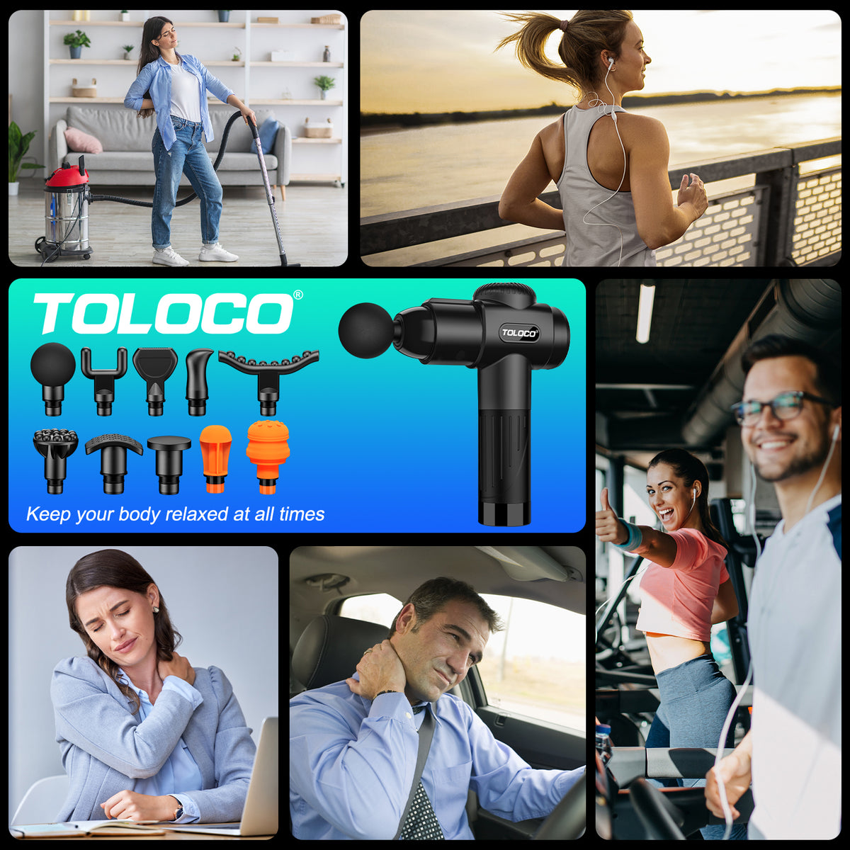 TOLOCO Massage Gun, Muscle Massage Gun Deep Tissue for Athletes, Elect