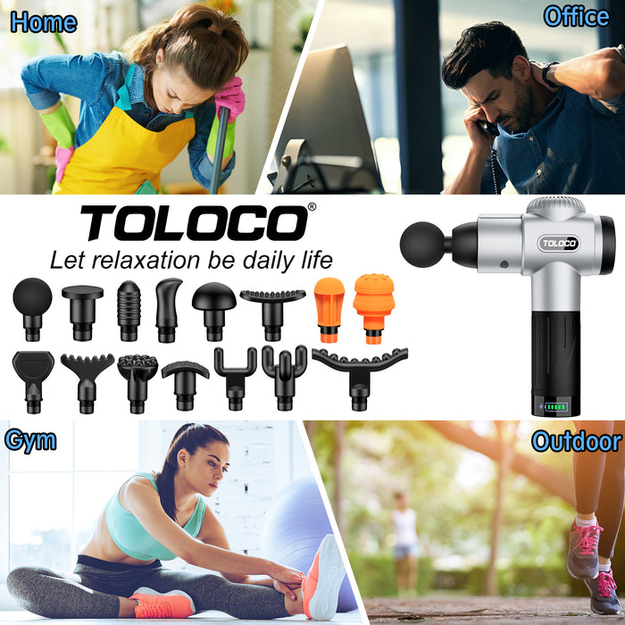 TOLOCO Massage Gun, Upgrade Percussion Muscle Massage Gun for Athletes